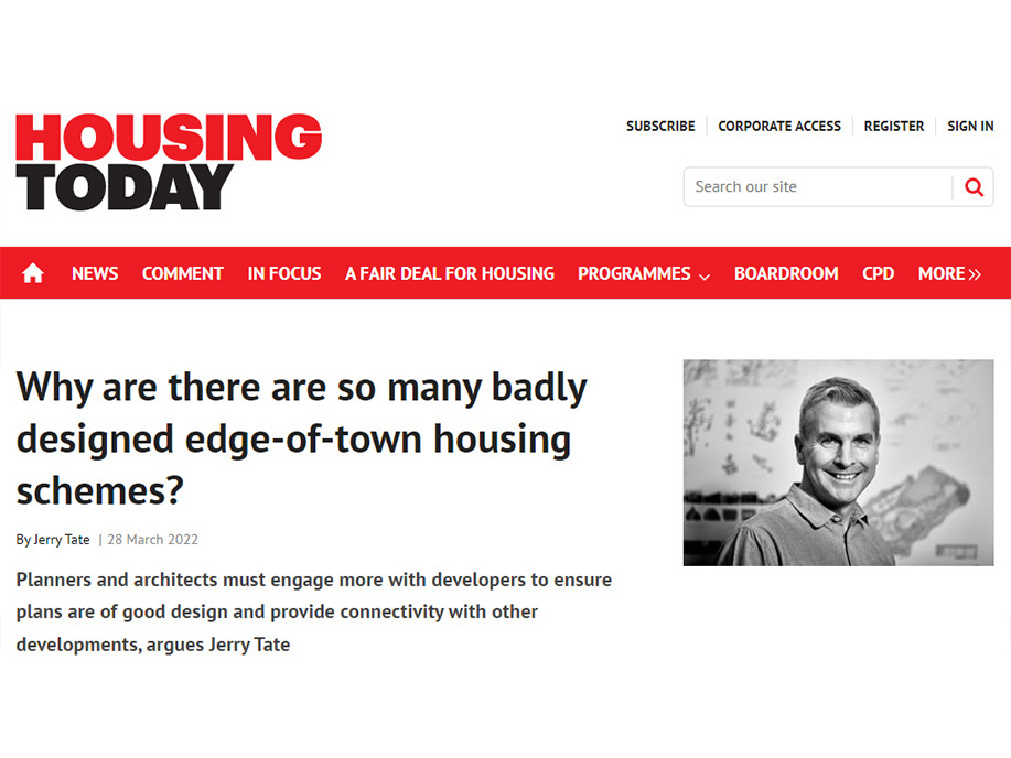 Article by Jerry published in Housing Today - Tate + Co